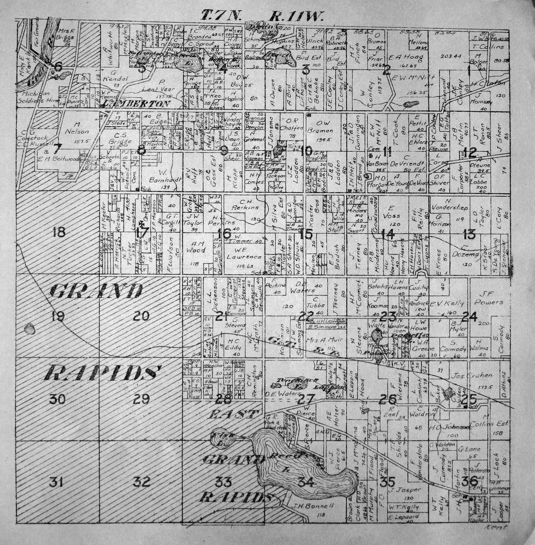 1921 Grand Rapids Township Plat Map 1921 Grand Rapids Township Plat Map